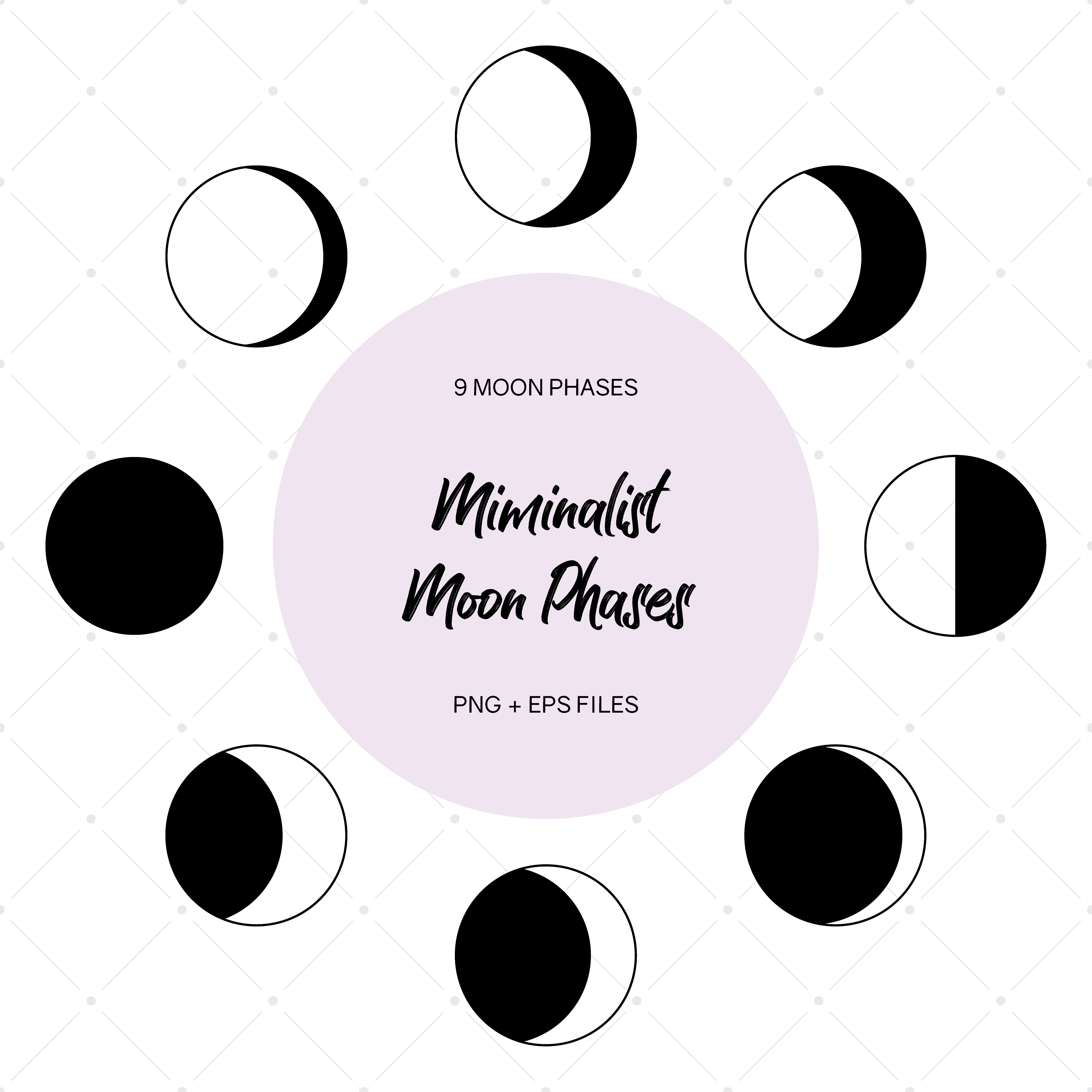 Minimalist Moon Phases Clip Art – Paper Sonata